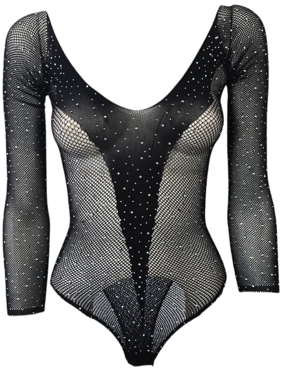 Body con strass in rete