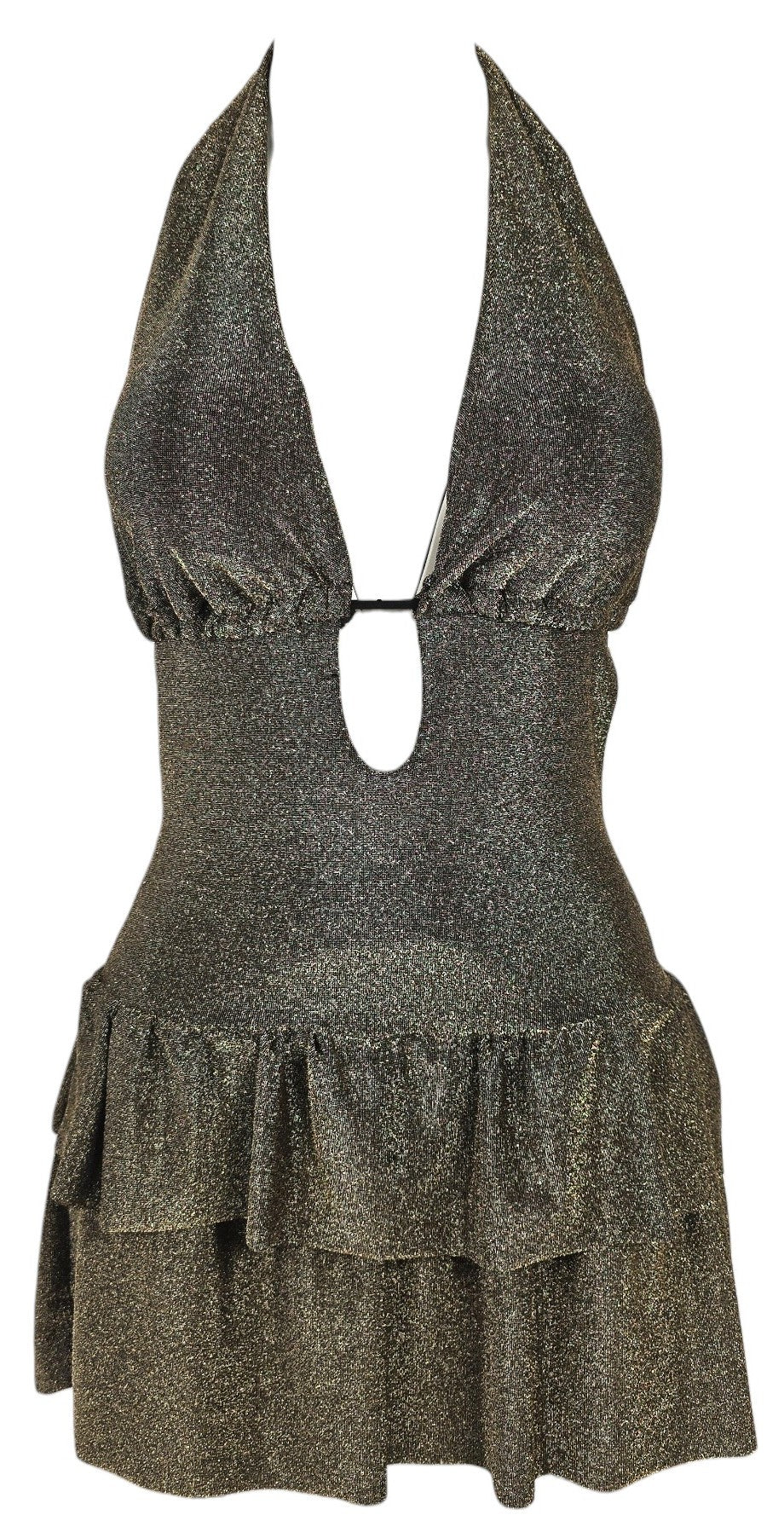 Abito con volant laminato